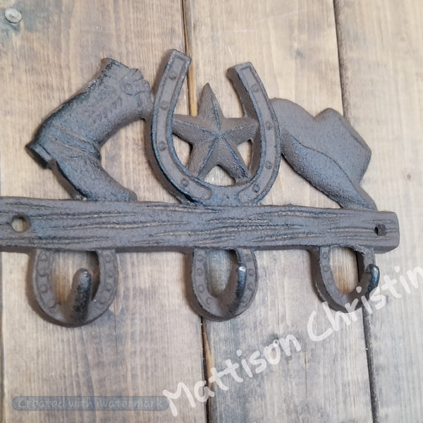 Cowboy Themed Western Style Key Towel Hat Coat Hook Rack – Mattison ...